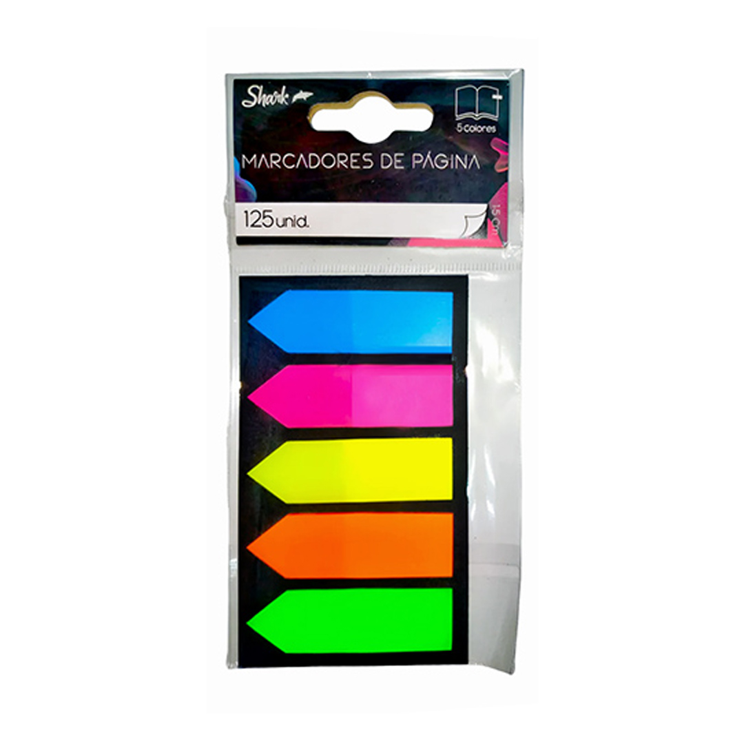 BANDERITA 5 COLORES FLECHA 125H SHARK NEON - ABSpapel